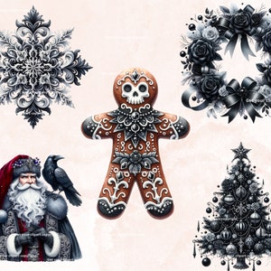 Gothic Christmas Clipart Bundle, Christmas Png Bundle ,gothic Christmas ...