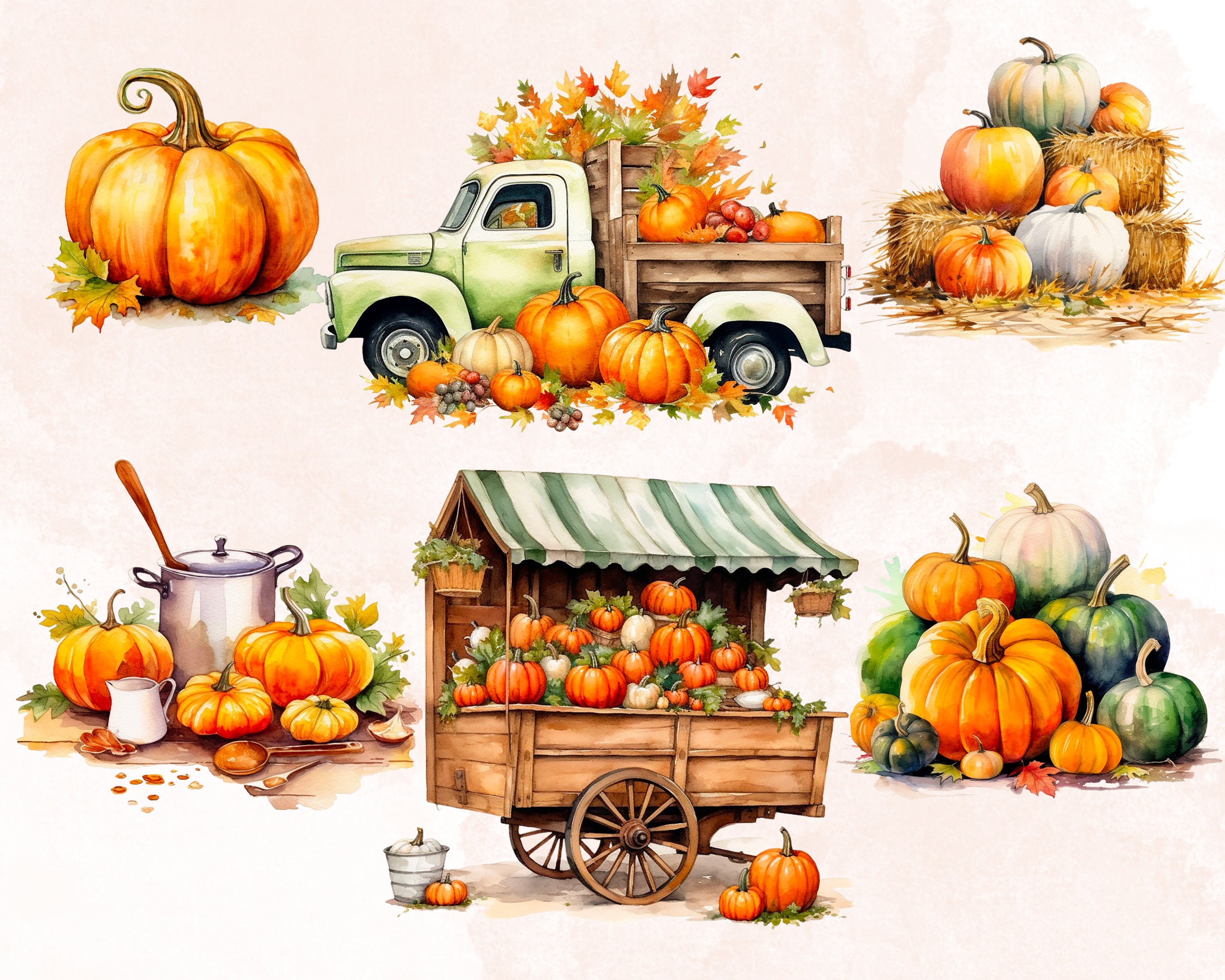 Pumpkin Clipart for Any Creative Project Hello Fall Png Fall - Etsy