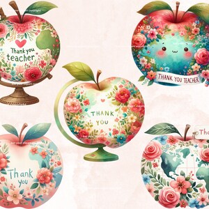 Thank You Teacher Clipart Bundle, Teacher Appreciation, Teacher Clipart ...