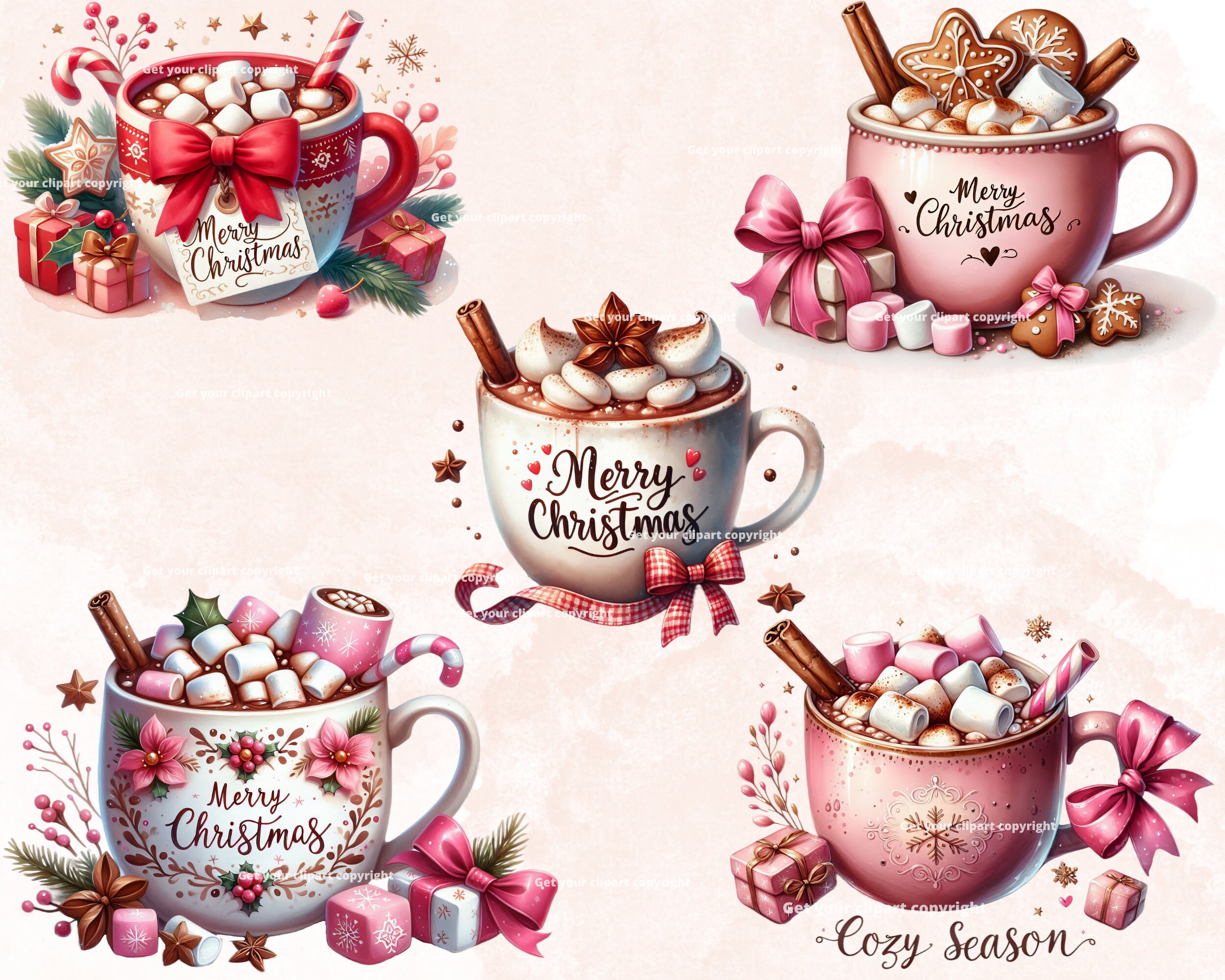 Christmas Hot Cocoa Clipart Bundle, Christmas Png Bundle, Hot Cocoa Png ...