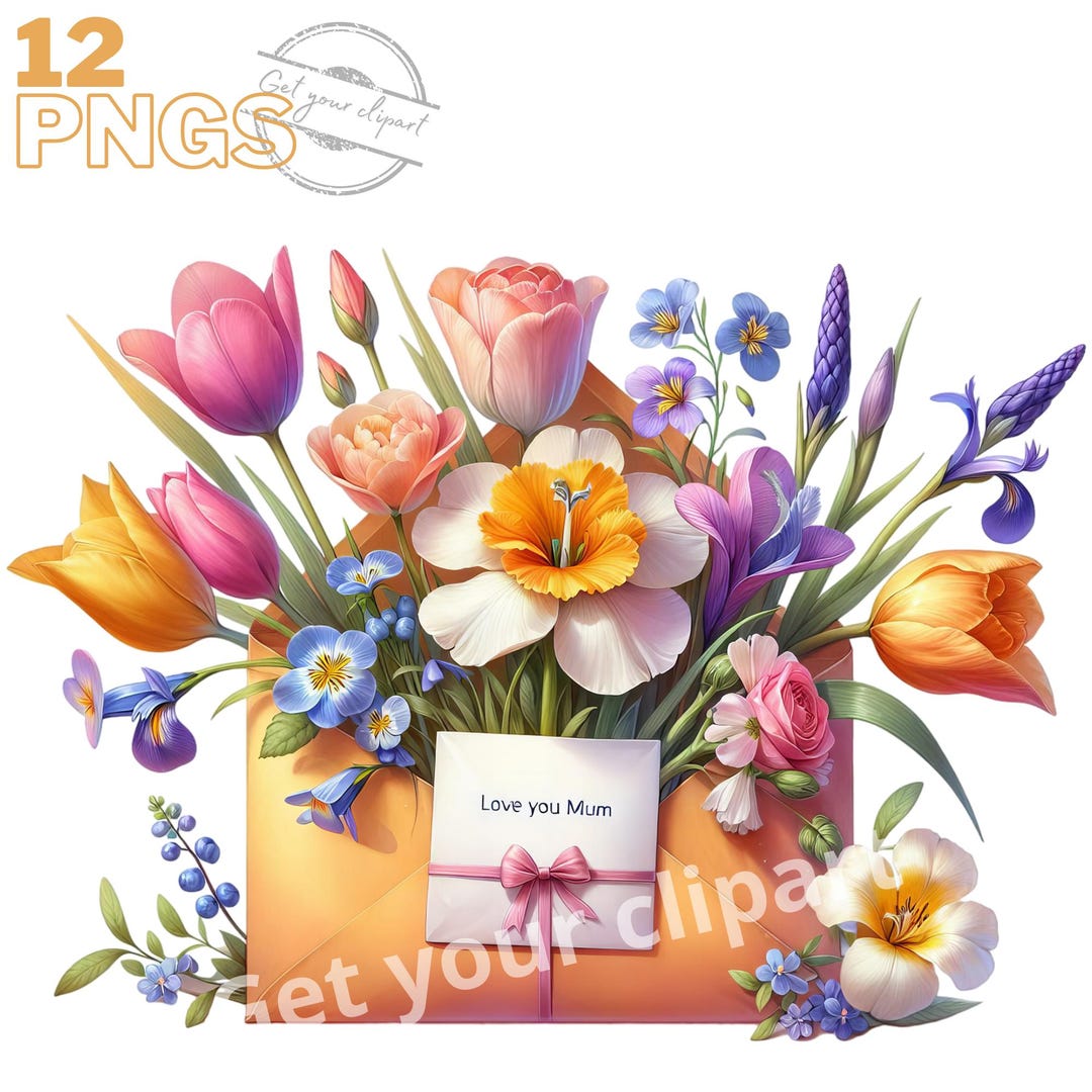 Happy Mother's Day Clipart Bundle, Mother's Day PNG Graphics, Mother's ...