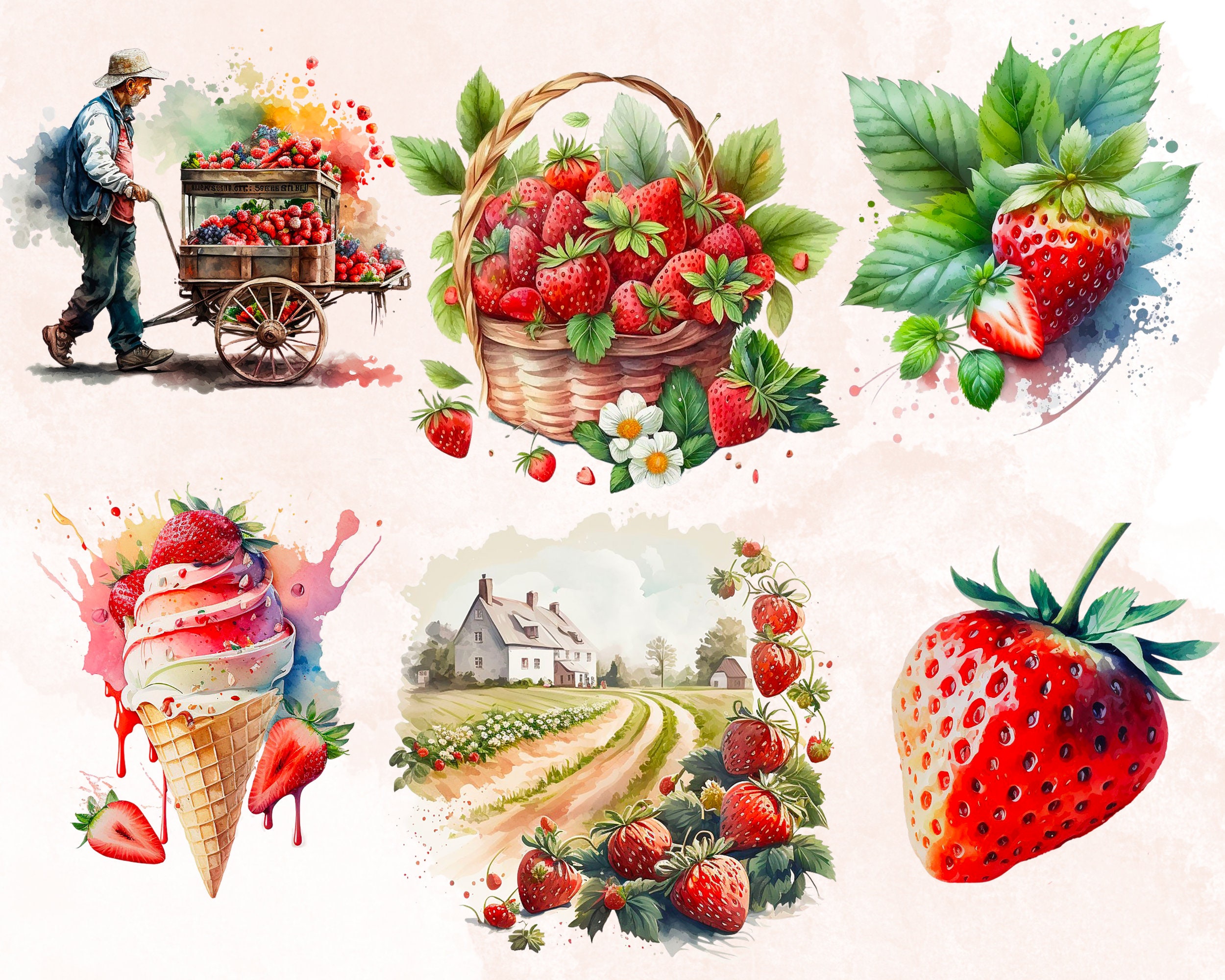 Strawberry Graphics Strawberry Png Clipart Trending Png - Etsy