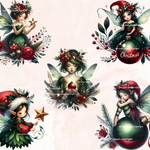 Christmas Fairy Clipart Bundle, Christmas Png Bundle, Christmas ...