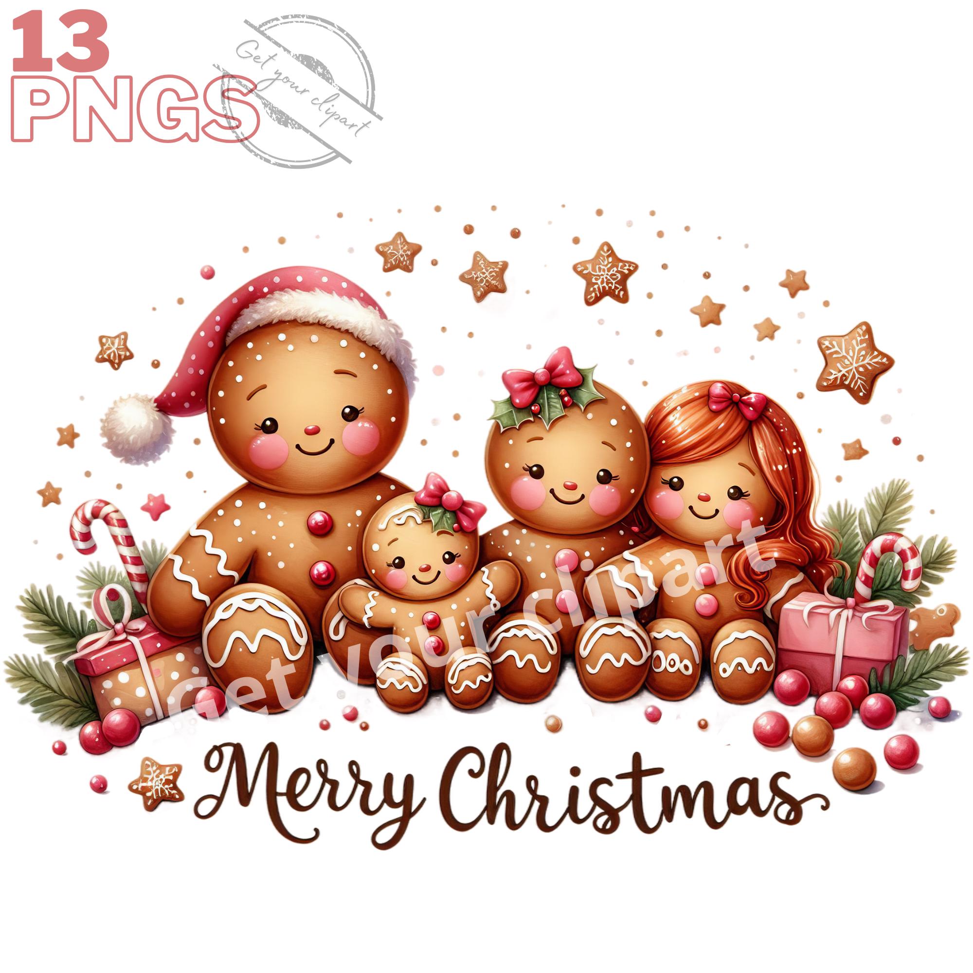 Gingerbread Men Clipart Bundle, Christmas Designs Png Graphics ...