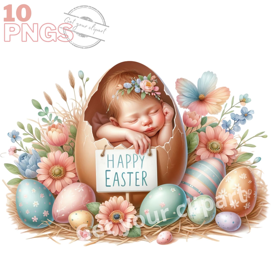 Easter Baby Clipart Bundle, Easter Clipart, Easter Graphics, Easter ...