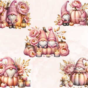 Pastel Gnome and Pumpkin Clipart Bundle, Fall Scrapbooking, Fall ...