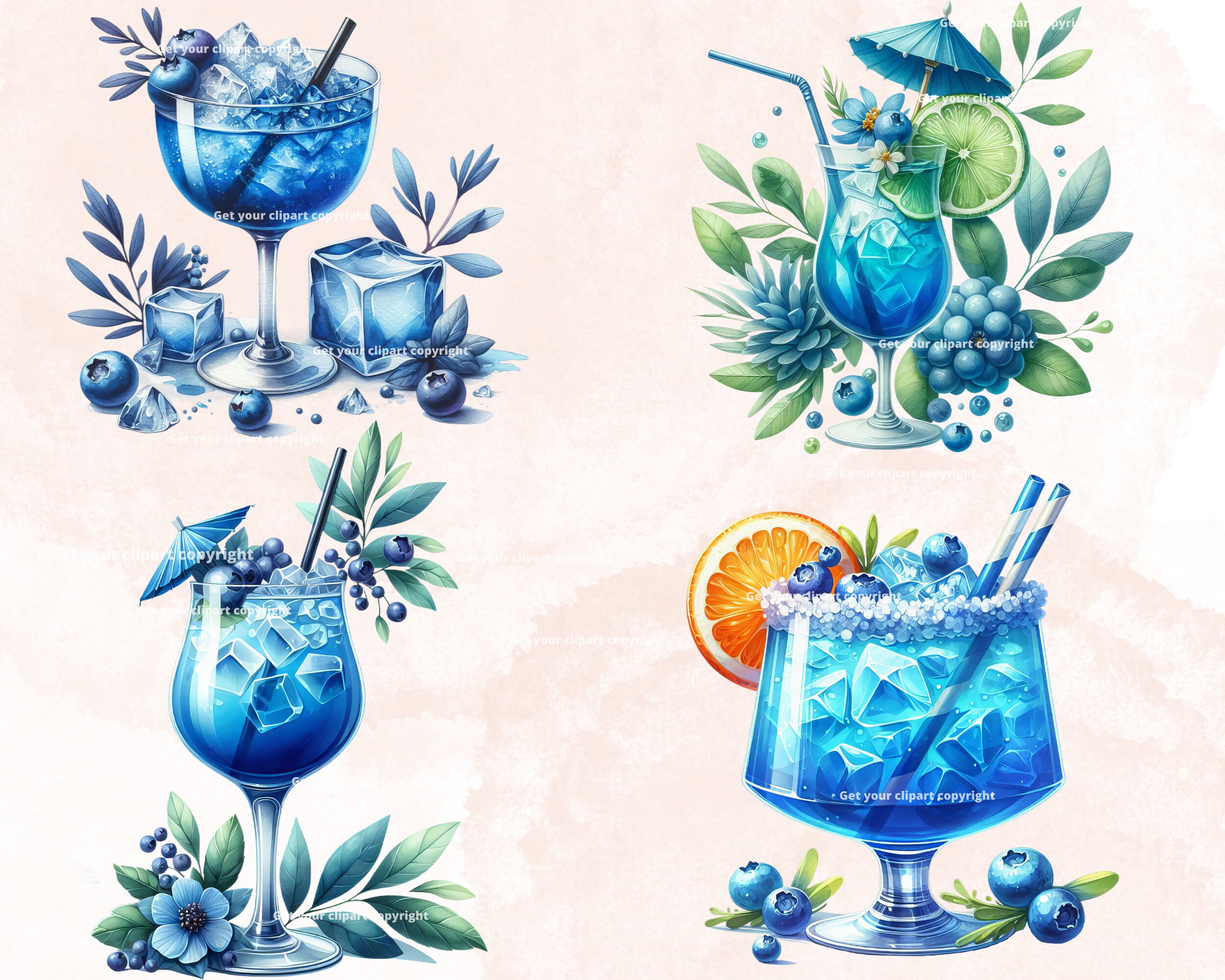 Summer Cocktails Clipart Bundle, Summer Cocktails, Summer Graphics ...