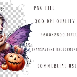 Halloween Fairy Clipart Bundle, Halloween Png Bundle, Fantasy Clipart ...