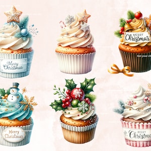Christmas Cupcakes Clipart Bundle, Christmas Sweets, Christmas Treats ...
