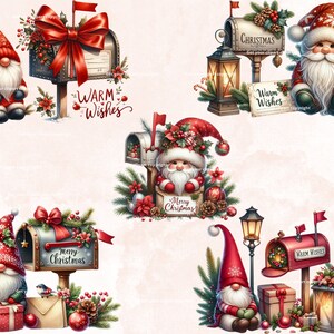 Christmas Mailbox and Gnome Clipart Bundle, Christmas Png, Christmas ...