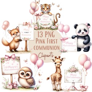 Happy First Communion Clipart Bundle, Communion Png Files, Girl ...