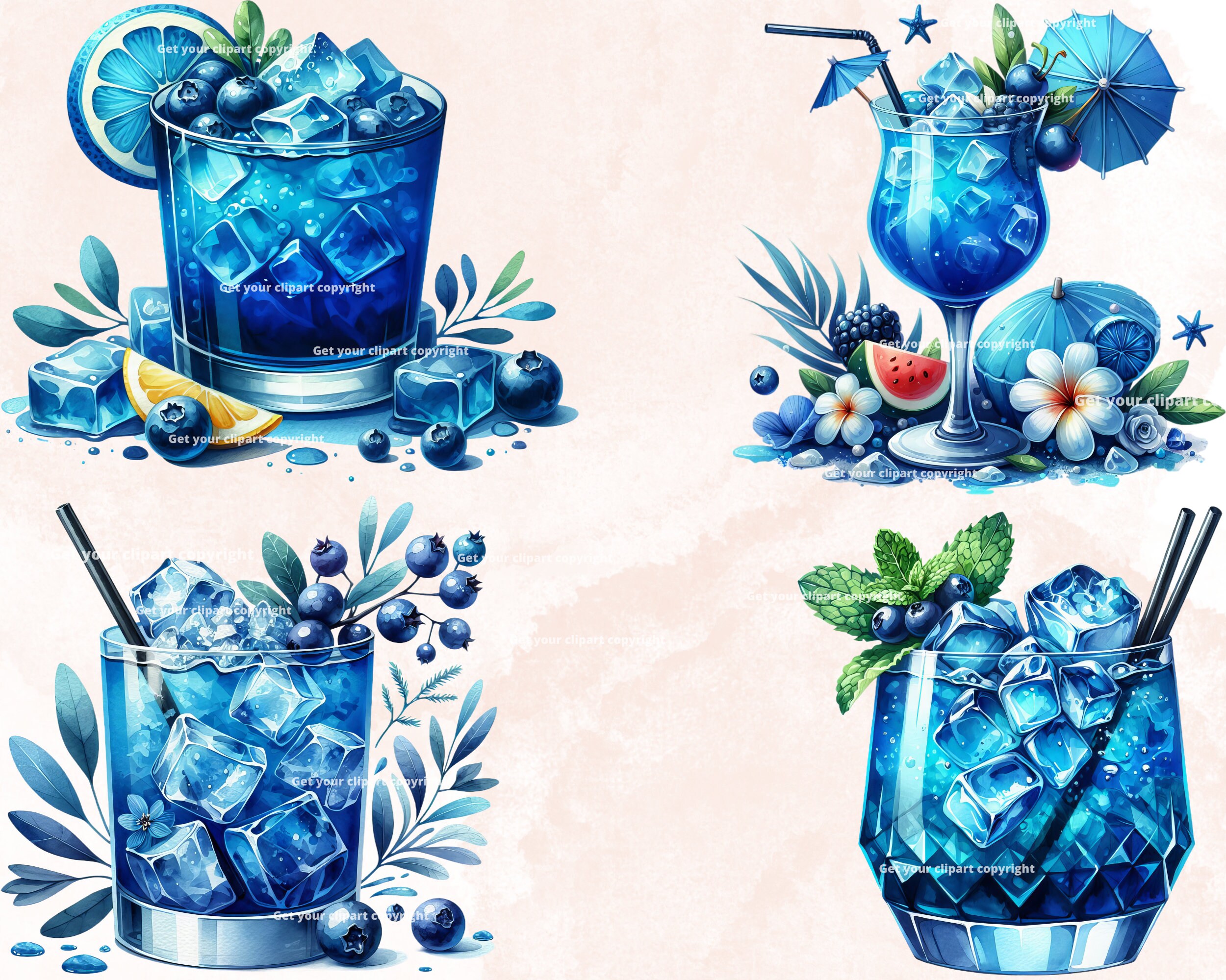 Summer Cocktails Clipart Bundle, Summer Cocktails, Summer Graphics ...