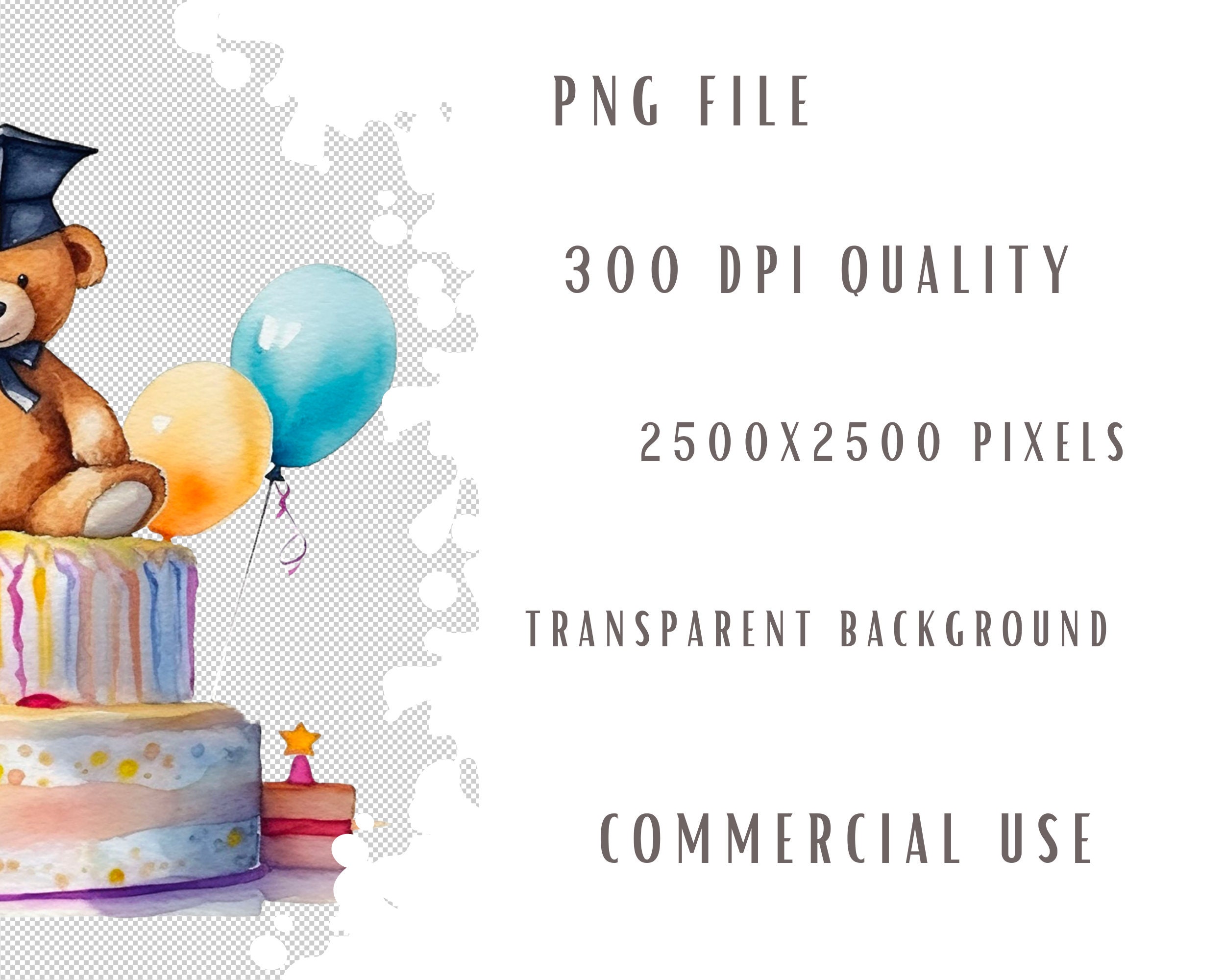 Graduation Bear Clipart Set, Preschool Graduation, Watercolor Bear ...