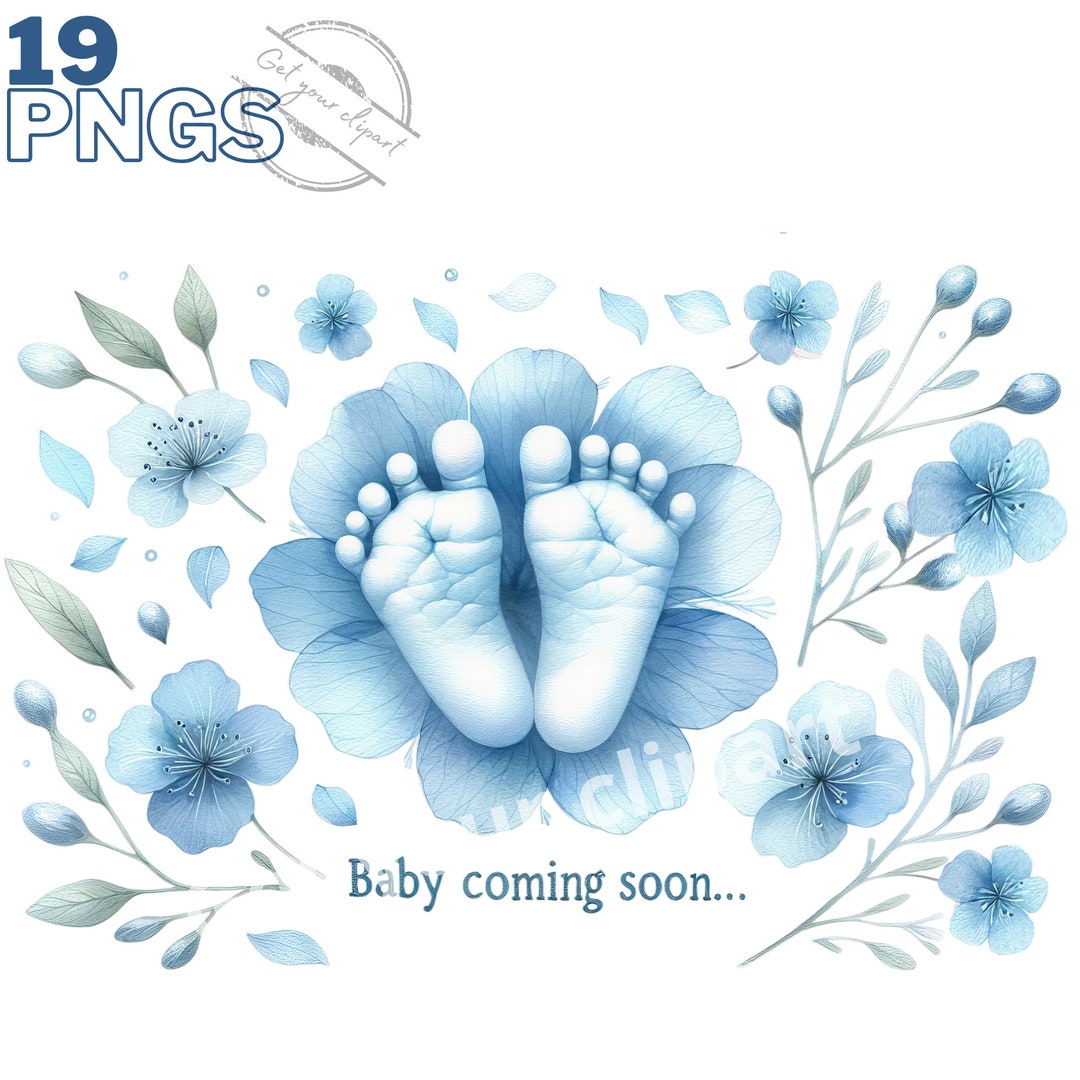 Pregnancy Announcement Clipart Bundle, Nursery Clipart, Babyshower Png ...