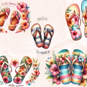 Summer Flip Flops Clipart Bundle, Summer Shoes, Beach Shoes Png, Summer ...