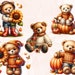 Fall Teddy Bear Clipart Bundle, Teddy Bear Clipart, Teddy Bear Png ...