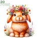 Spring Rabbit Clipart Bundle, Spring Bunny, Watercolor Bunny Graphics ...