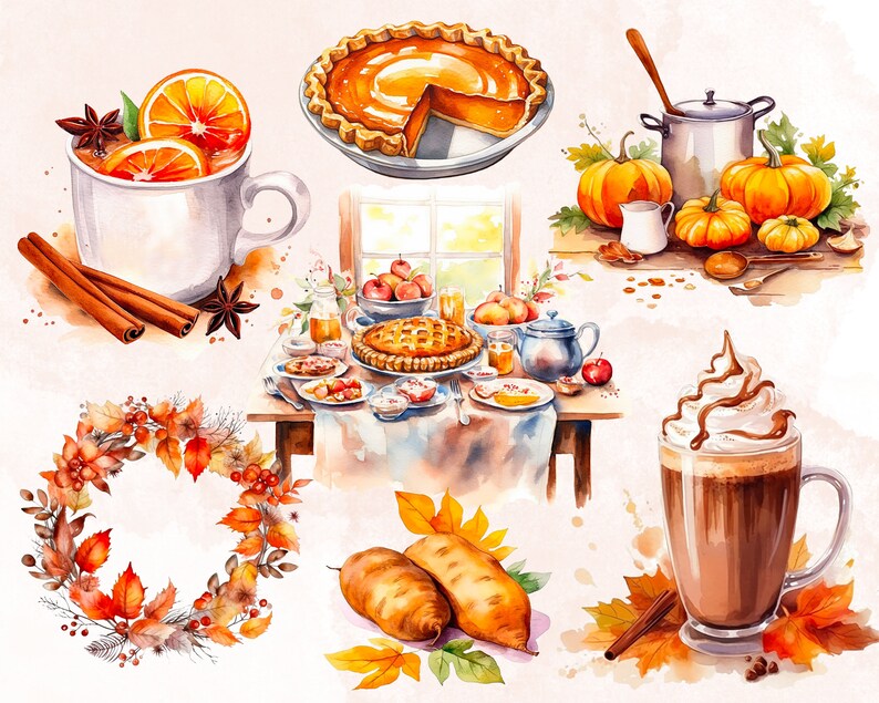 Thanksgiving Clipart, Hello Fall Png Clipart, Fall Vibes Png, Pumpkin ...