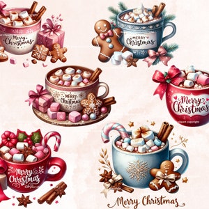 Christmas Hot Cocoa Clipart Bundle, Christmas Png Bundle, Hot Cocoa Png ...