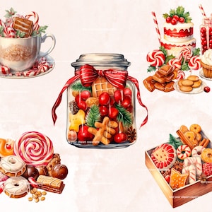 Christmas Sweets Clipart Bundle, Christmas Treats Graphics, Sweet ...