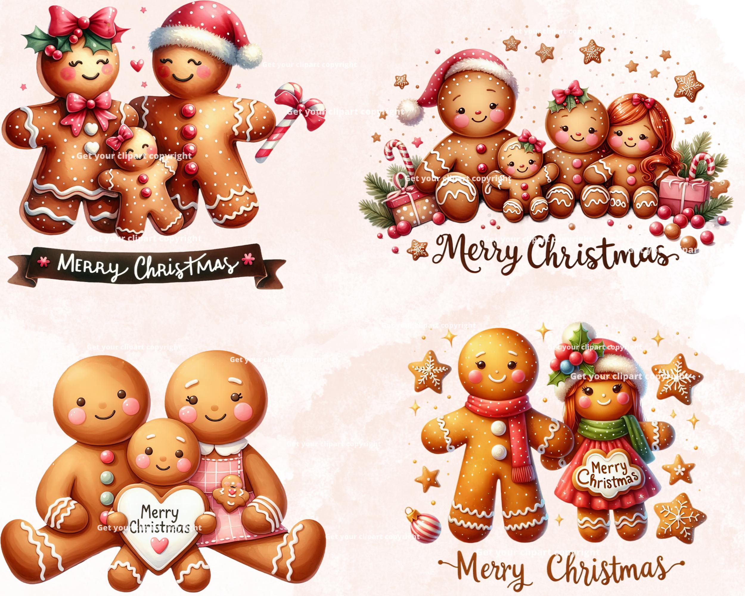 Gingerbread Men Clipart Bundle, Christmas Designs Png Graphics ...