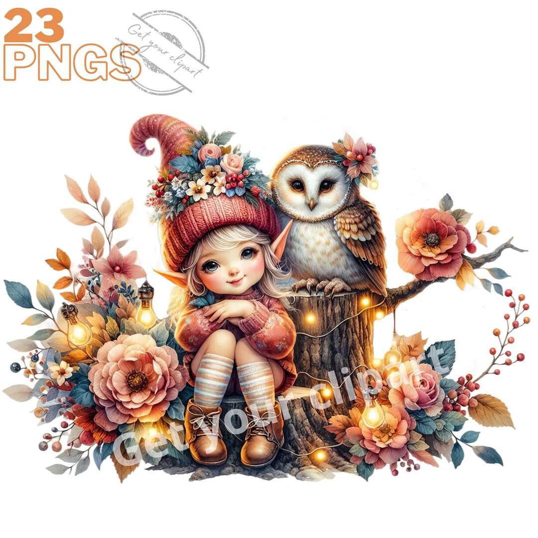 Autumn Elf Clipart Bundle, Fantasy Fall Png, Fall Sublimation, Autumn ...