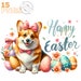 Easter Corgi Png Graphics, Easter Printable, Watercolor Dog Clipart ...