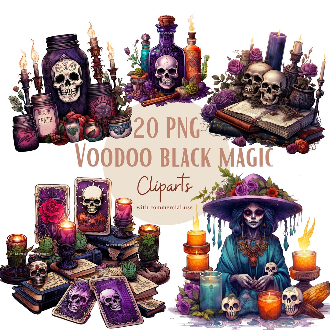 Voodoo Black Magic Clipart Bundle, Halloween Png Graphics, Halloween ...