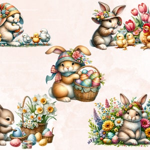 Easter Bunny Clipart Bundle, Easter Clipart, Easter Graphics, Easter ...