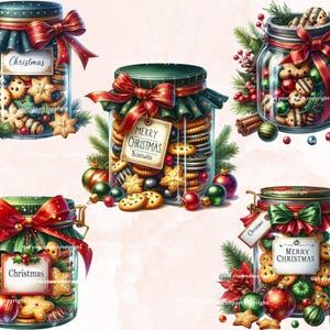 Christmas Cookies Jar Clipart Bundle, Festive Png, Christmas ...