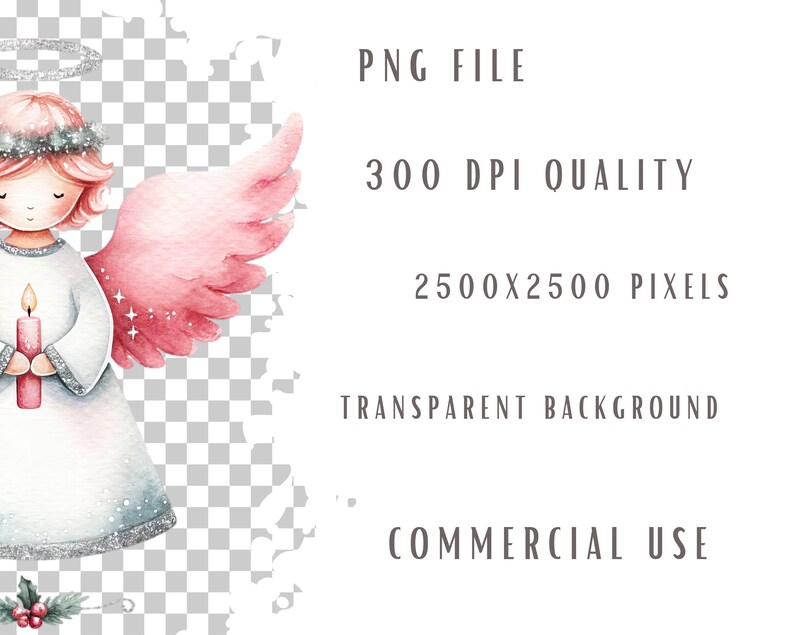 Christmas Angels Clipart Bundle, Christmas Png Graphics, Christmas Png ...