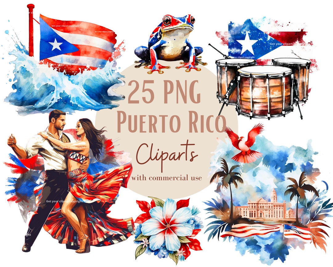 Puerto Rico Png Graphics, Puerto Rico Vibes, Summer Clipart Bundle ...