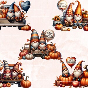 Thanksgiving Gnome Clipart Bundle, Thanksgiving Clipart, Autumn Gnome ...