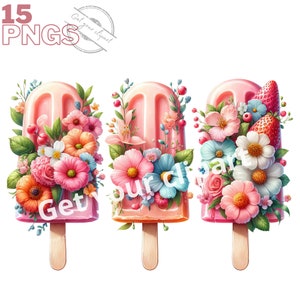 Pastel Summer Popsicle Clipart Bundle, Ice Cream Clipart , Ice Cream ...