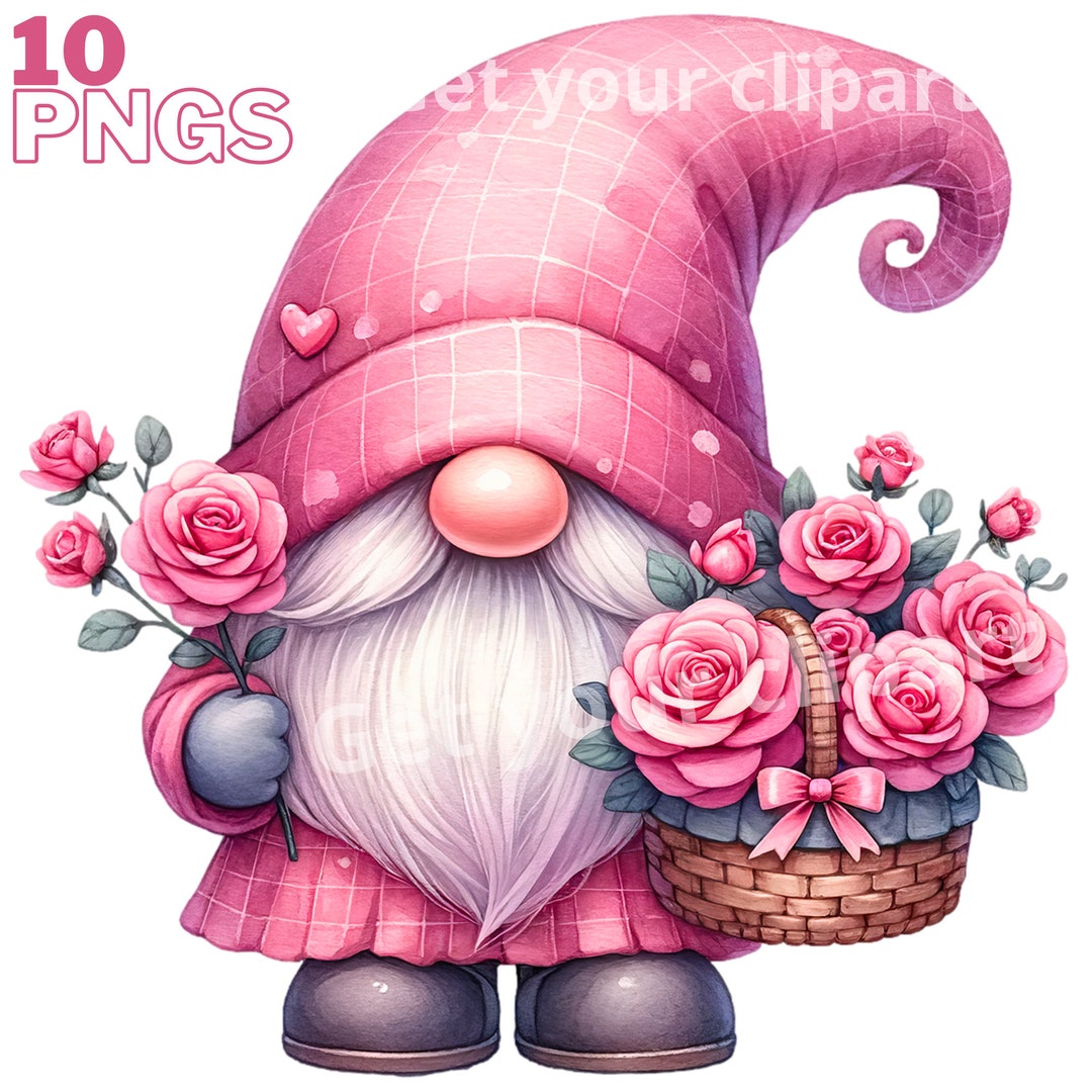 Valentines Gnome Clipart Bundle, Valentines Clipart, Valentines Png ...