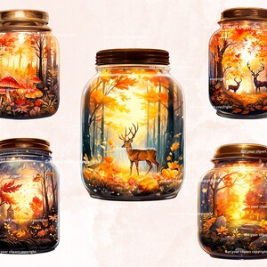 Autumn Jar Clipart Bundle, Mason Jar Png Graphics, Fall Designs, Fall ...