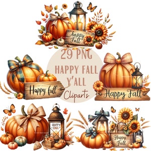 Happy Fall Y'all Clipart Bundle, Hello Fall Png, Happy Fall Clipart ...
