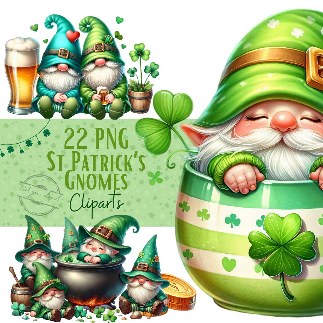 Saint Patrick's Day Clipart Bundle, Festive Png Graphics, St Patrick's Graphics, Transparent ...