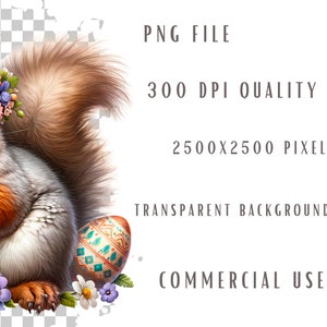 Easter Squirrel Png Graphics, Easter Png Clipart Bundle, Woodland ...