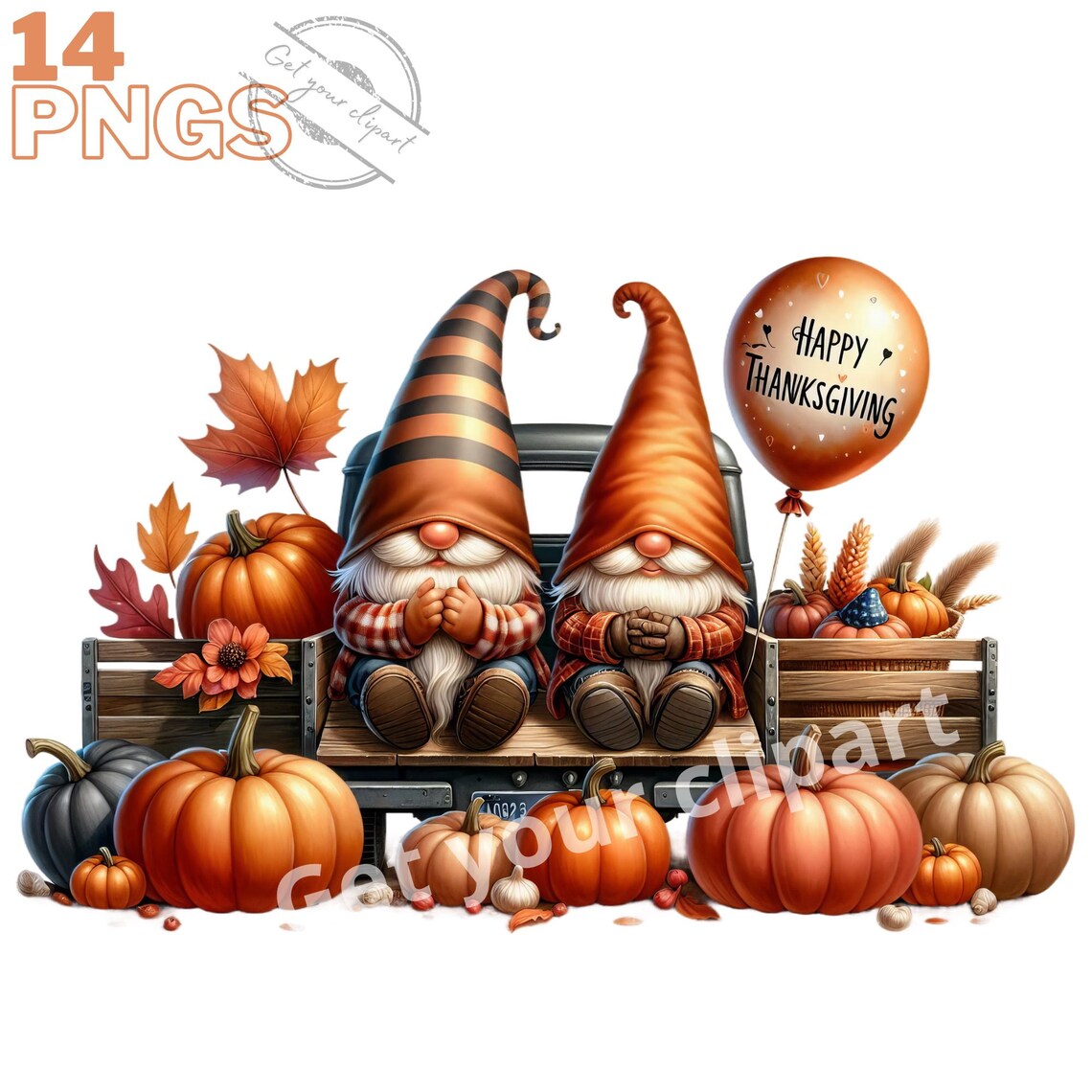 Thanksgiving Gnome Clipart Bundle, Thanksgiving Clipart, Autumn Gnome ...