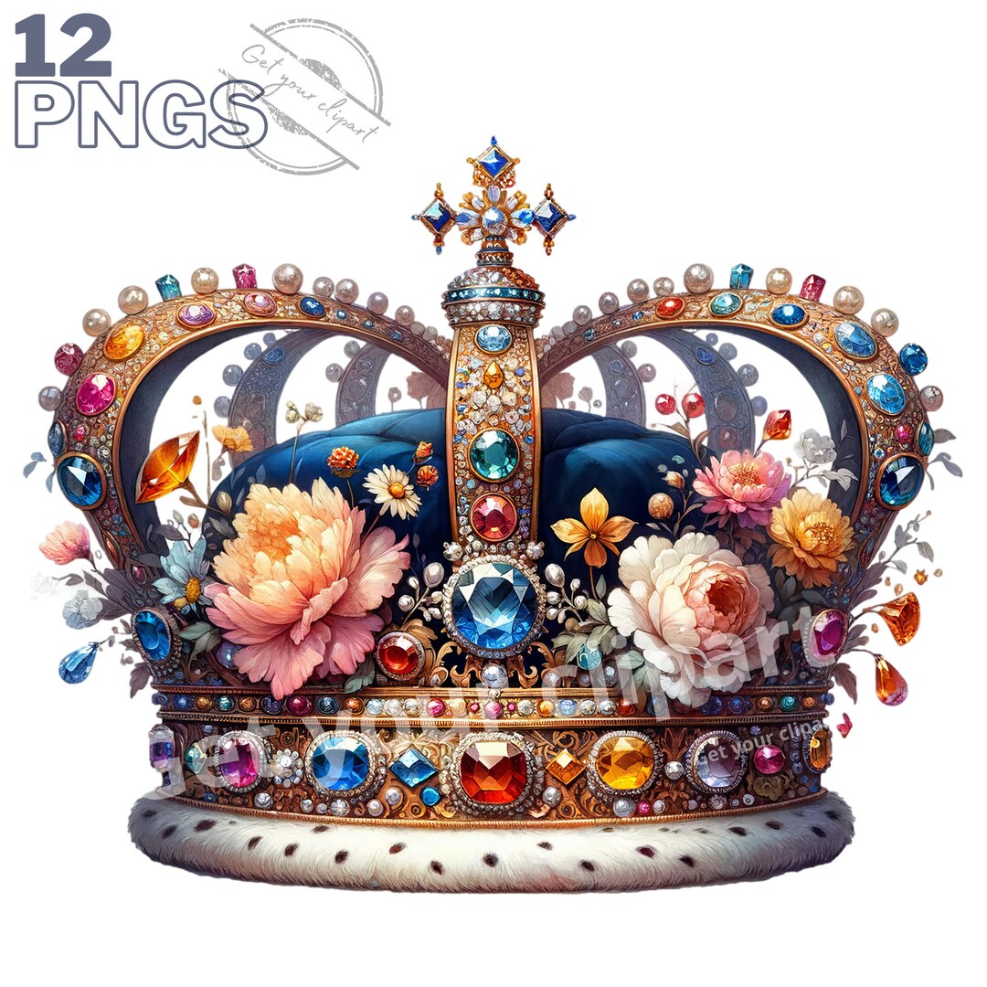 Royal Crown Clipart Bundle, Royal Graphics, Crown Png, With Transparent ...