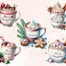 Christmas Drinks Watercolor Clipart Bundle, Christmas Png Bundle ...
