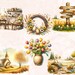 Yellow Easter Country Clipart Bundle, Easter Clipart, Country Graphics ...