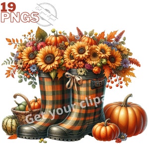 Fall Boots Clipart Bundle, Rain Boots Png, Autumn Graphics, Hello Fall ...