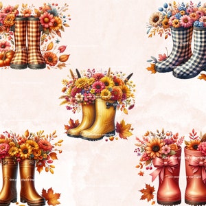 Fall Boots Clipart Bundle, Rain Boots Png, Autumn Graphics, Hello Fall ...