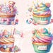 Birthday Cupcake Clipart Bundle, Happy Birthday Graphics, Cupcake Png ...