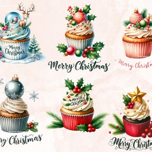 Christmas Cupcakes Clipart Bundle, Christmas Sweets, Christmas Treats ...