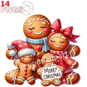 Gingerbread Men Clipart Bundle, Christmas Designs Png Graphics ...