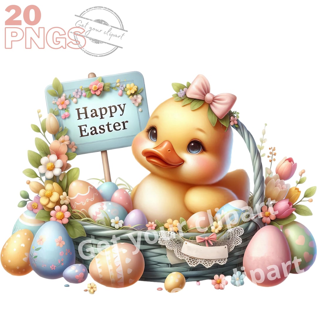 Easter Rubber Duck Clipart Bundle, Easter Clipart, Easter Graphics ...