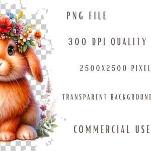 Spring Rabbit Clipart Bundle, Spring Bunny, Watercolor Bunny Graphics ...